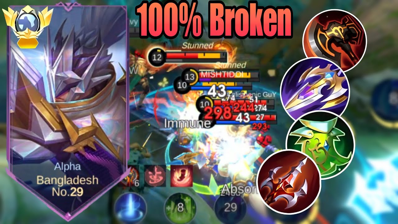 16 Kills!! SOLO BEST ALPHA BUILD AND EMBLEM 2024 ( Must try ) ~ mlbb ...