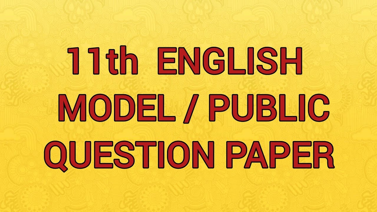 11th English model question paper 2021 - YouTube