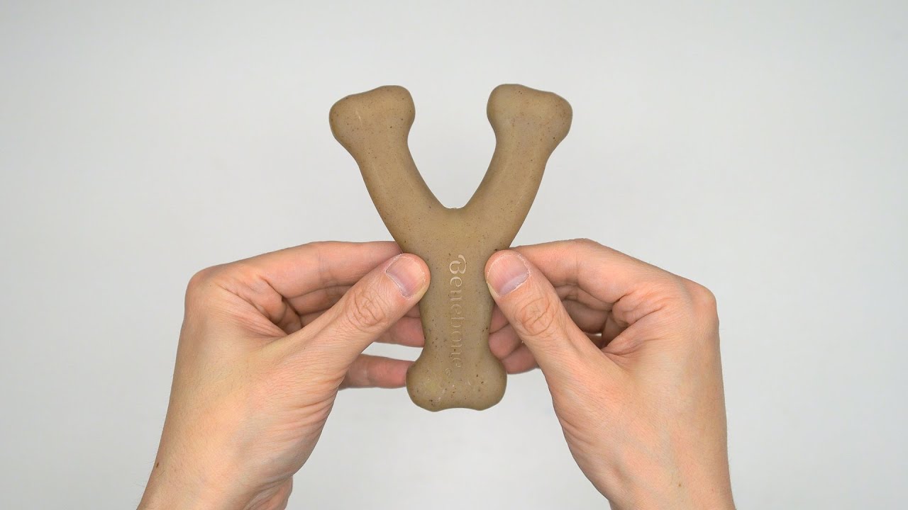 Benebone Made in USA Real Bacon Durable Wishbone Dog Chew Toy Unboxing ...