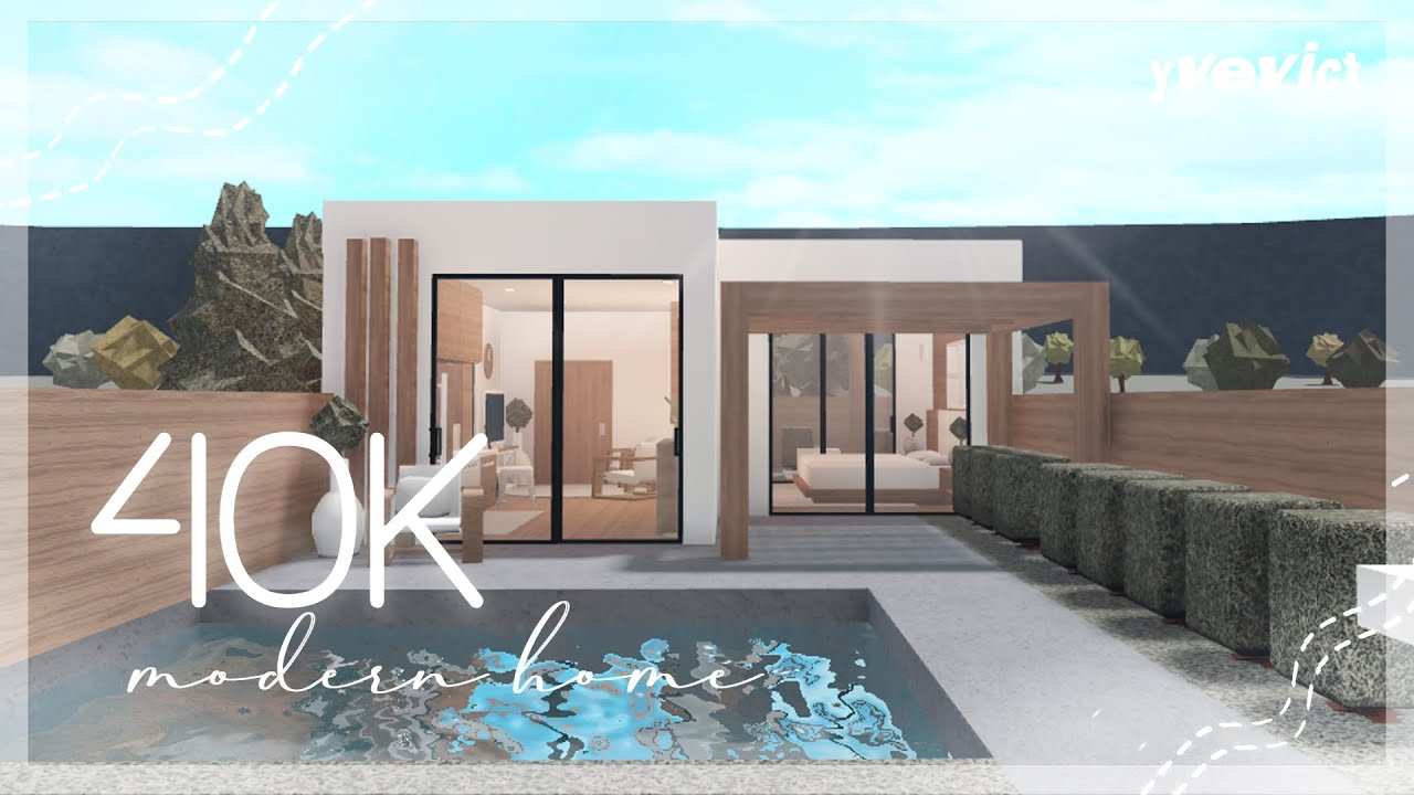 40K ONE-STORY MODERN HOME (NO-GAMEPASS) | BLOXBURG SPEEDBUILD - YouTube