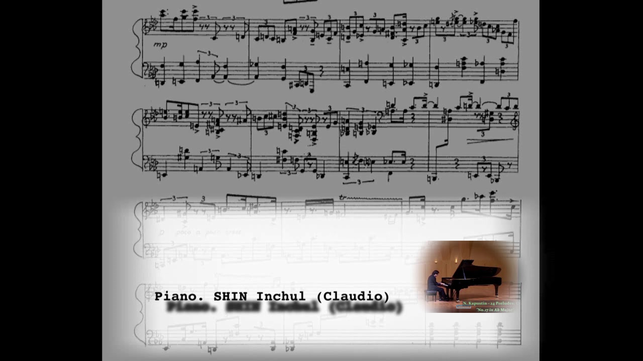 Kapustin - 24 Preludes Op53, No.17 (Score) - SHIN Inchul - YouTube
