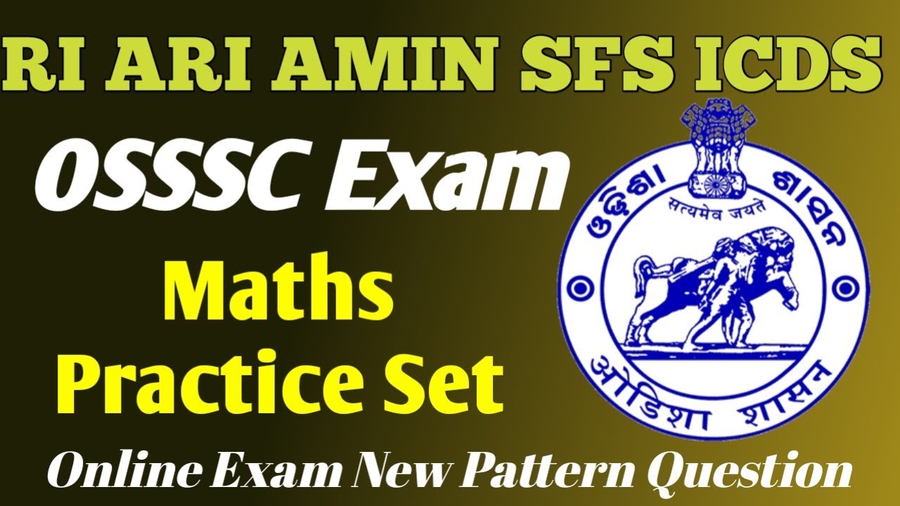 OSSSC RI ARI AMIN SFS ICDS Maths Practice Set // Online Exam New ...