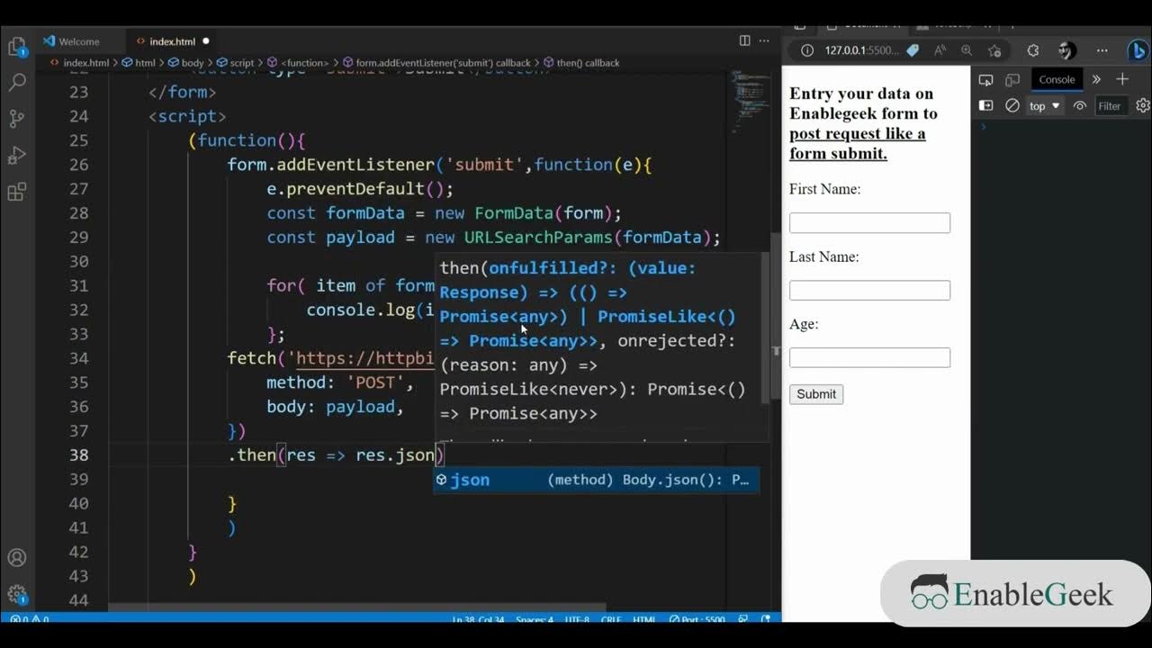 Best Method for JavaScript Post Request Like a Form Submit - YouTube