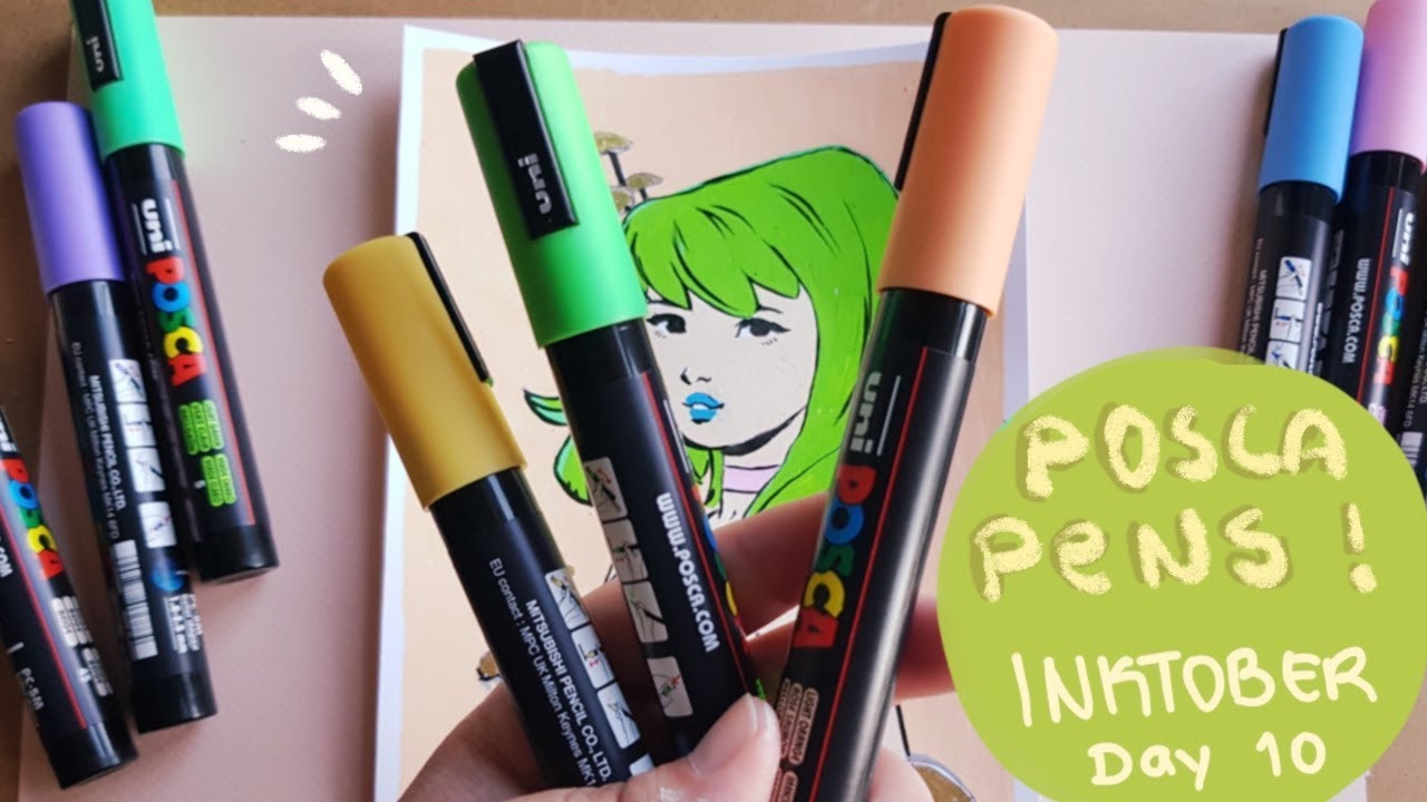 Unboxing/Trying Posca Pens! - Inktober day 10 - YouTube