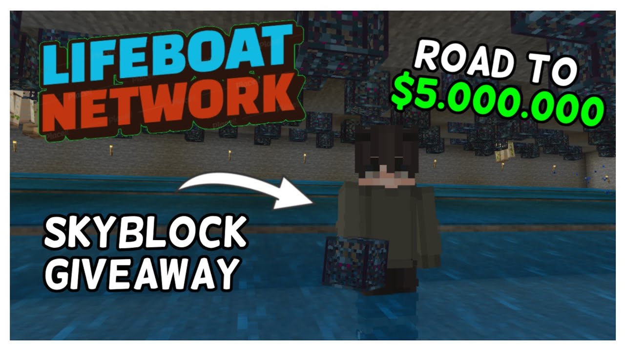 Skyblock Giveaway + Road to 5mil Coins Montage | Lifeboat Network ...