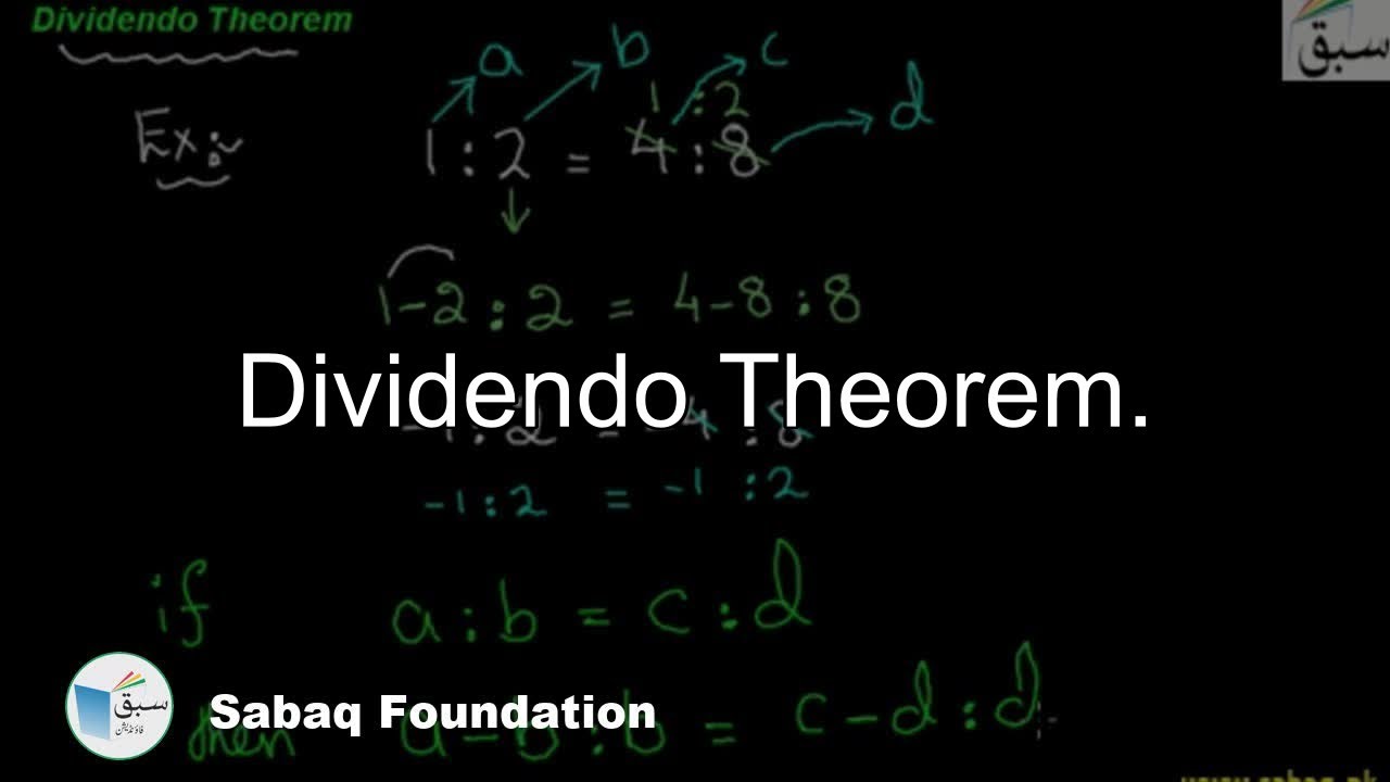 Dividendo Theorem., Math Lecture | Sabaq.pk - YouTube