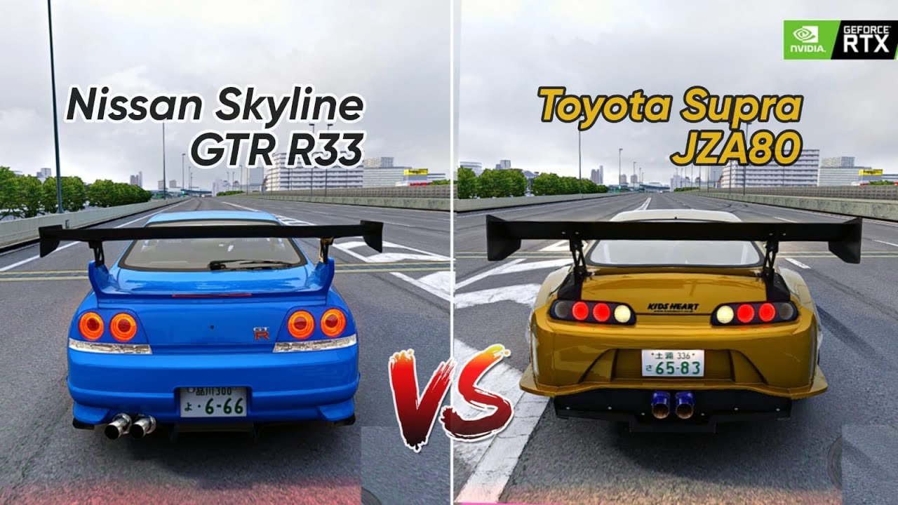 Nissan Skyline GTR R33 Vs Toyota Supra JZA80 - Assetto Corsa | Steering ...