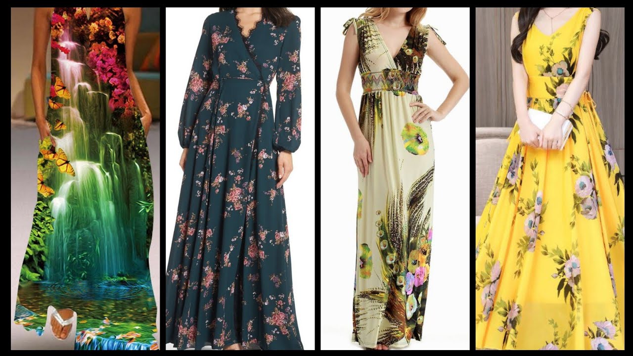 Gorgeous & attractive unique of demanding floral printed frocks designs ...