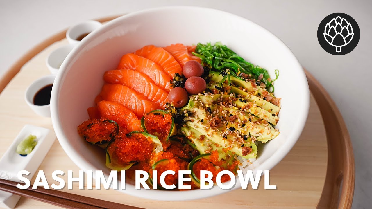 How to Make Salmon Sashimi Rice Bowl - YouTube