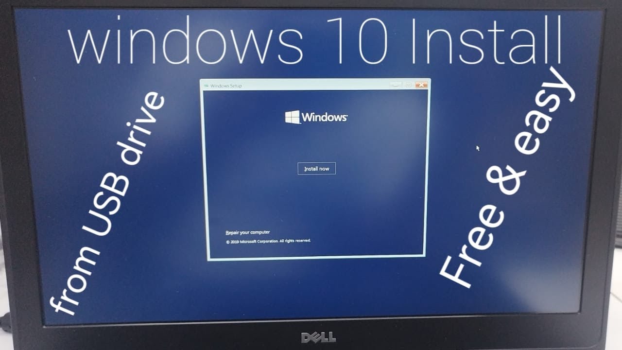 How to install windows 10 from usb flash drive | install windows 10 ...