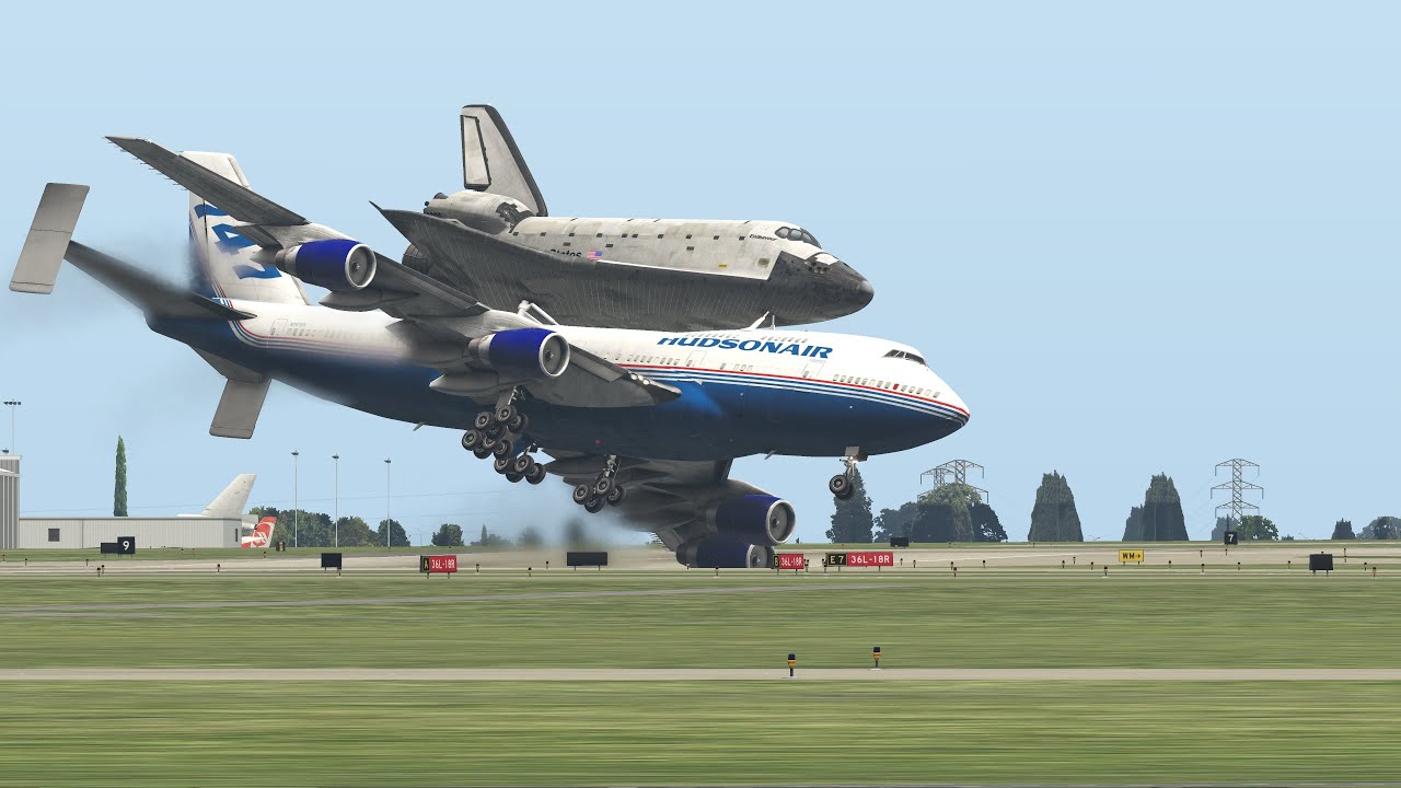 Extremely Heavy NASA B747 Space Shuttle Pilot Perform Dangerously ...