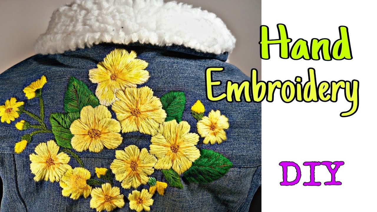 DIY Hand Embroidery/ Denim Sherpa Jacket - YouTube