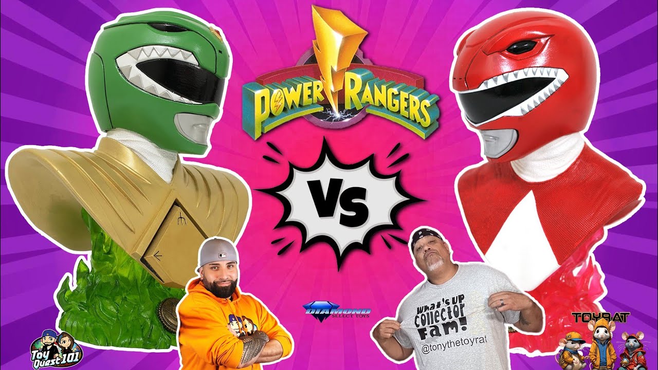 Power Rangers Red Ranger & Green Ranger Legends in 3D Bust Double ...