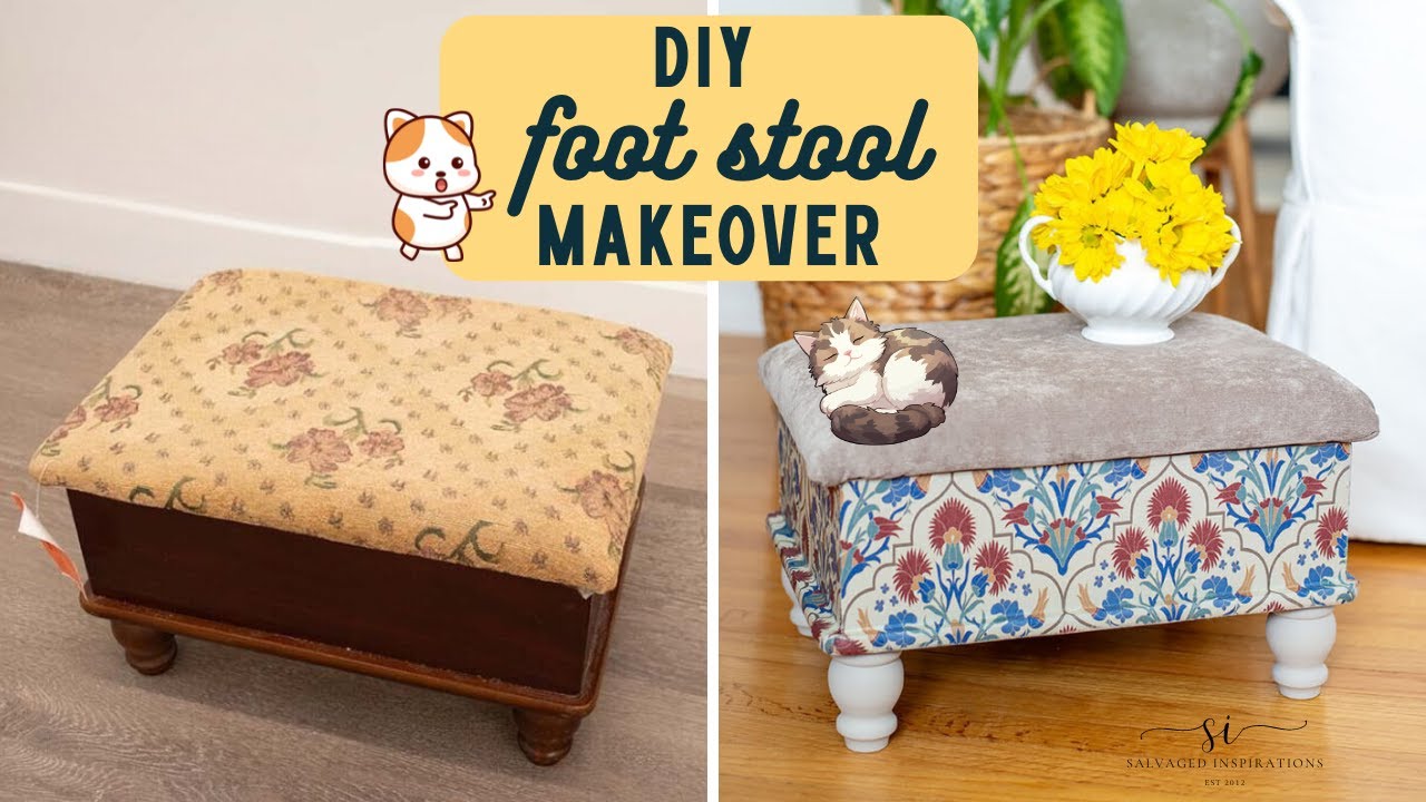 DIY Foot Stool Makeover - YouTube