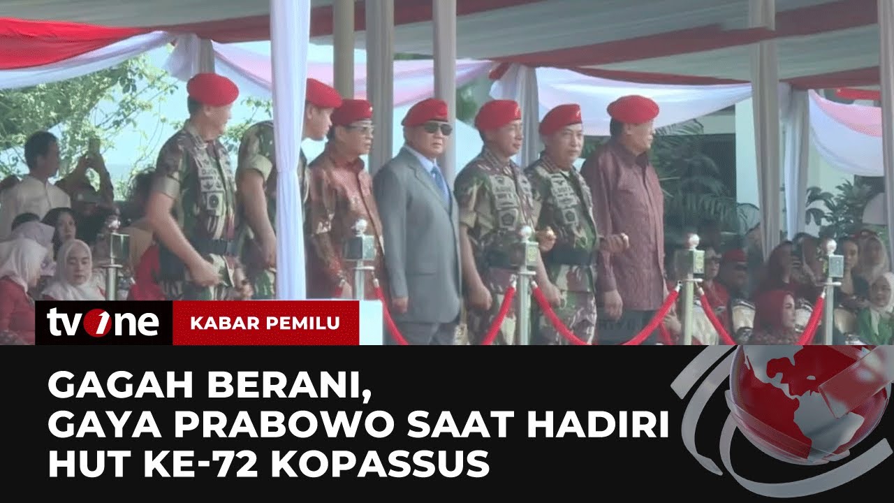 Tampil Gagah Dengan Baret Merah Prabowo Hadiri Hut Ke 72 Kopassus