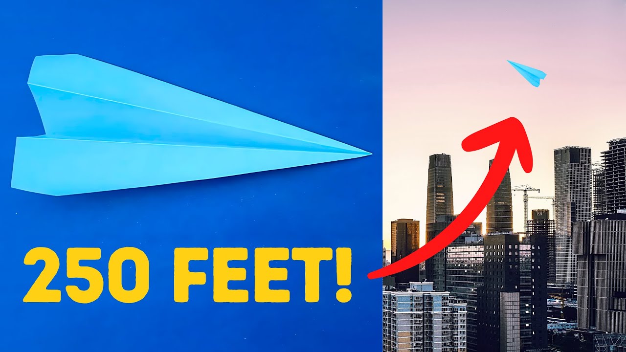 How to Make Paper Airplane That Flies Far - 250 FEET Paper Airplanes ...