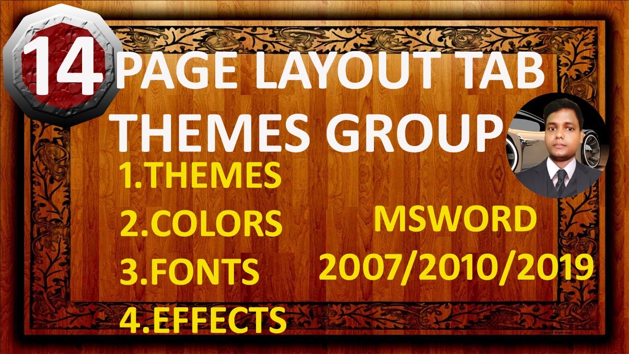 Page Layout Tab Themes Group | Themes Group/ Colors/ Fonts /Effects ...