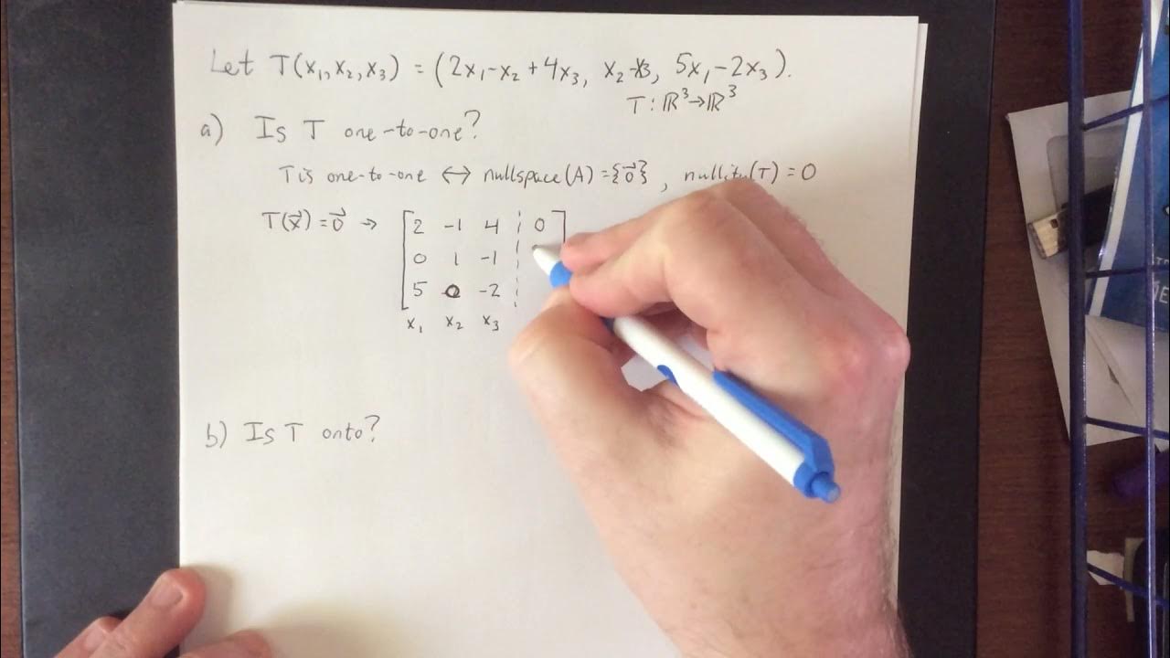 Is a linear transformation one to one? Onto? An isomorphism? - YouTube