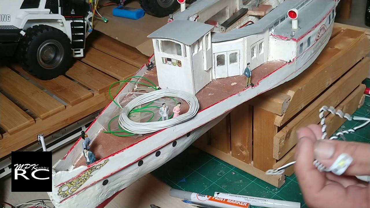 Adding lights to my scratch build model of the paddle steam boat ...