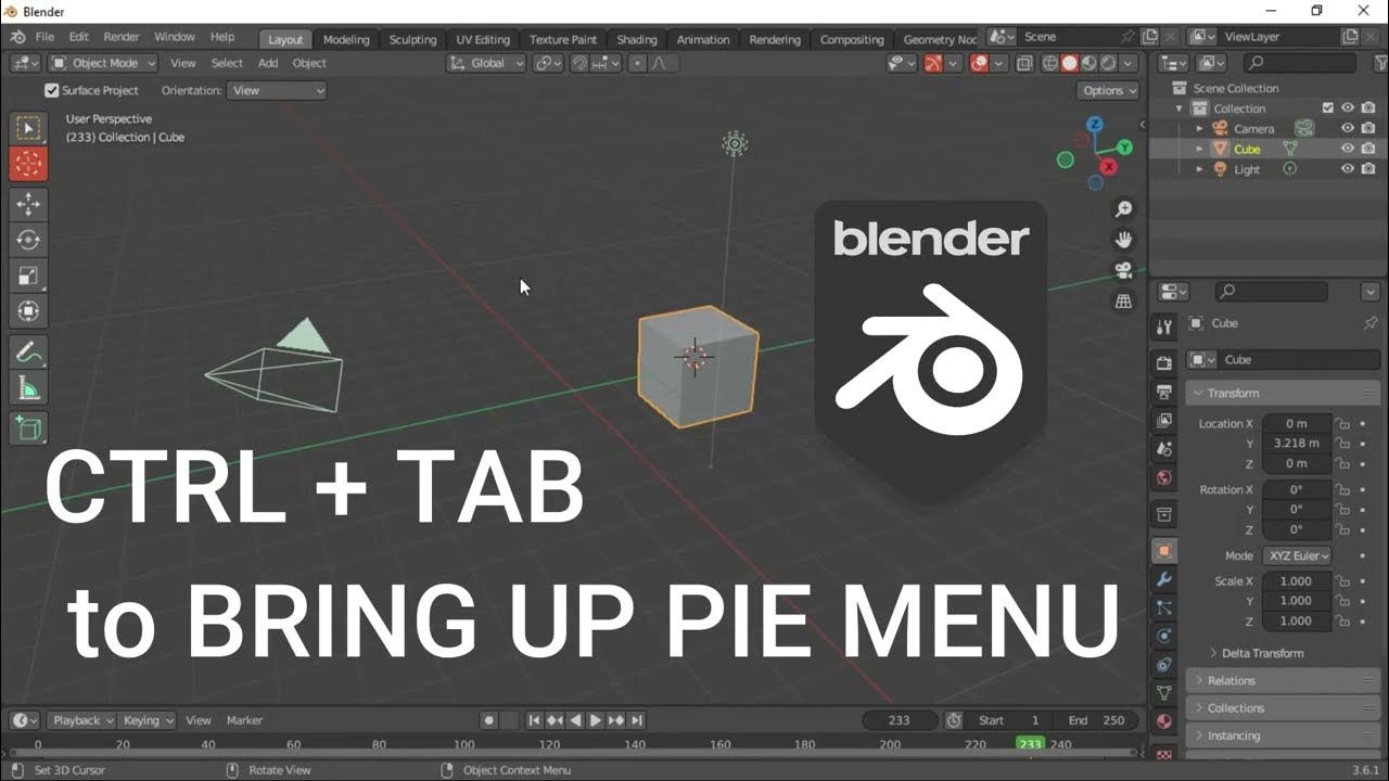 To Bring Up Pie Menu in Blender - YouTube