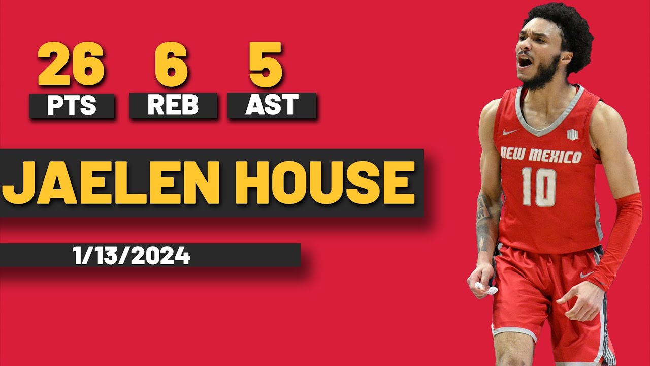 Jaelen House New Mexico Lobos 26 PTS 6 REB 5 AST vs San Diego State ...