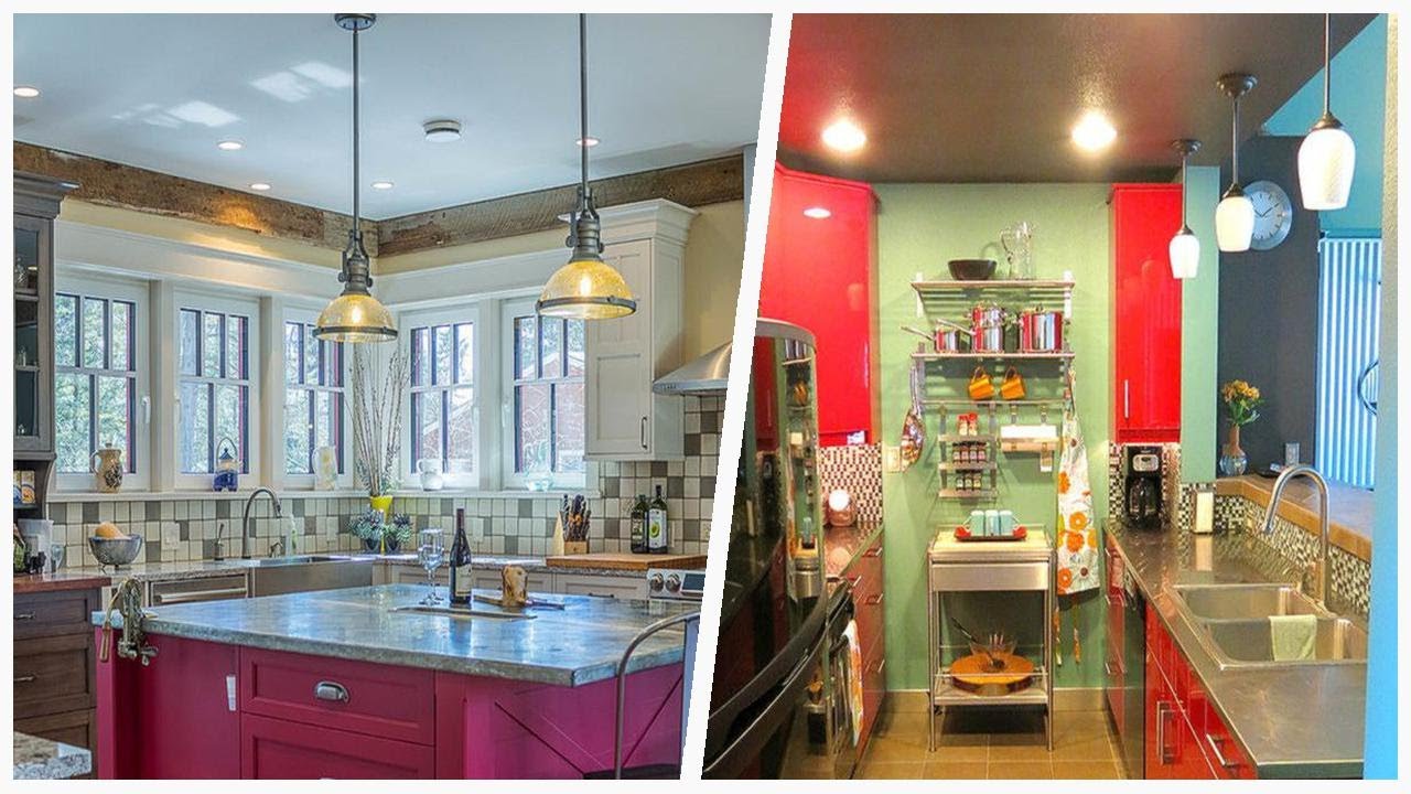 75 Kitchen With Red Cabinets And Stainless Steel Countertops Design ...