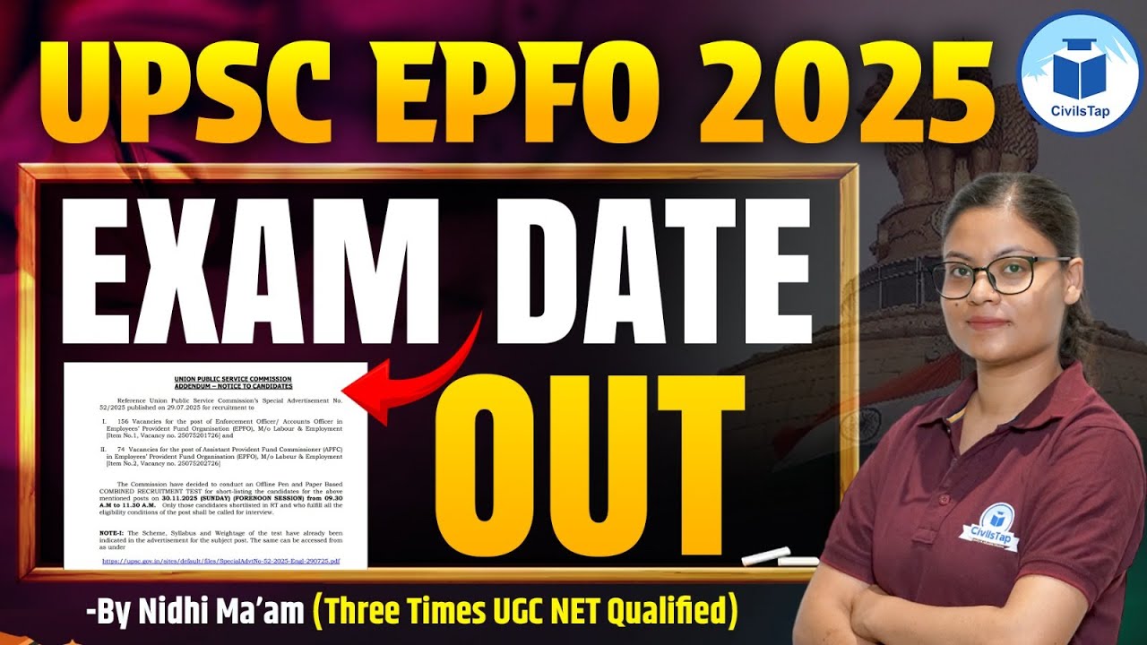 UPSC EPFO 2025 | Exam Date Out | CivilsTap - YouTube