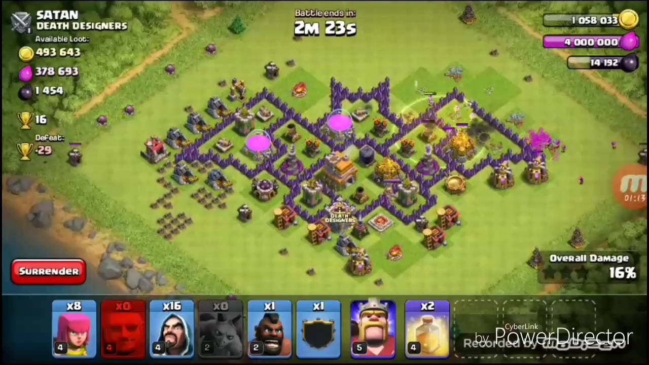 Awsome 500k loot and defeating batman's base in coc - YouTube