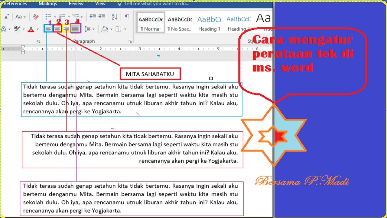 TUTORIAL CARA MENGATUR PERATAAN TEKS PADA MICROSOFT WORD - YouTube