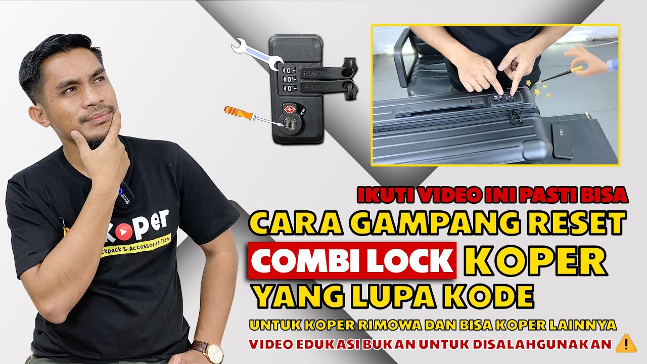 Cara gampang buka koper lupa kode | koper rimowa - YouTube
