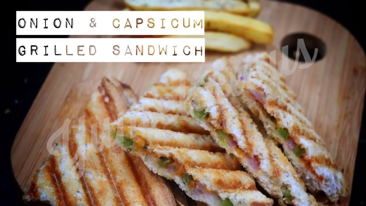 Onion & Capsicum Grilled Sandwich - YouTube