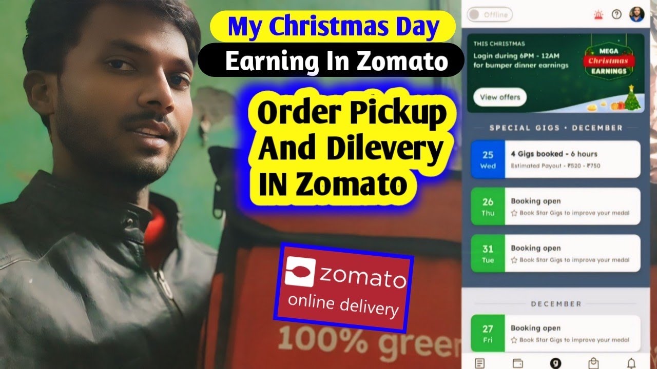 Zomato Delivery Boy Christmas Day Work, Zomato Delivery Boy Pickup And ...