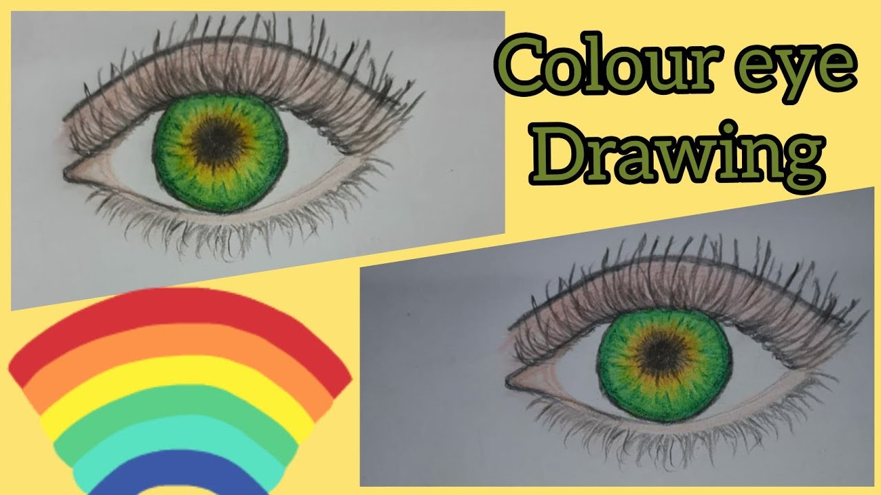 how to draw colour eyes| green eyes |realistic drawing - YouTube