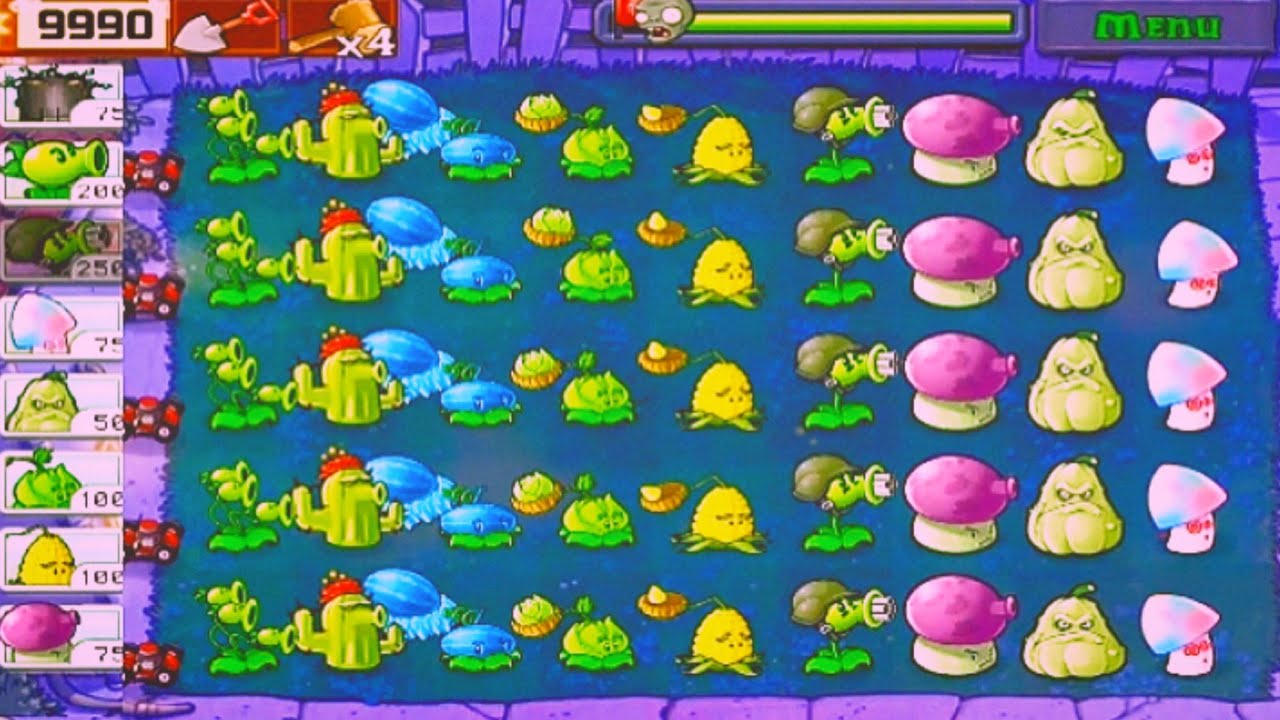 PvZ Hack -SURVIVAL NIGHT - Successfully Defends 5 Flags Strategy How to ...