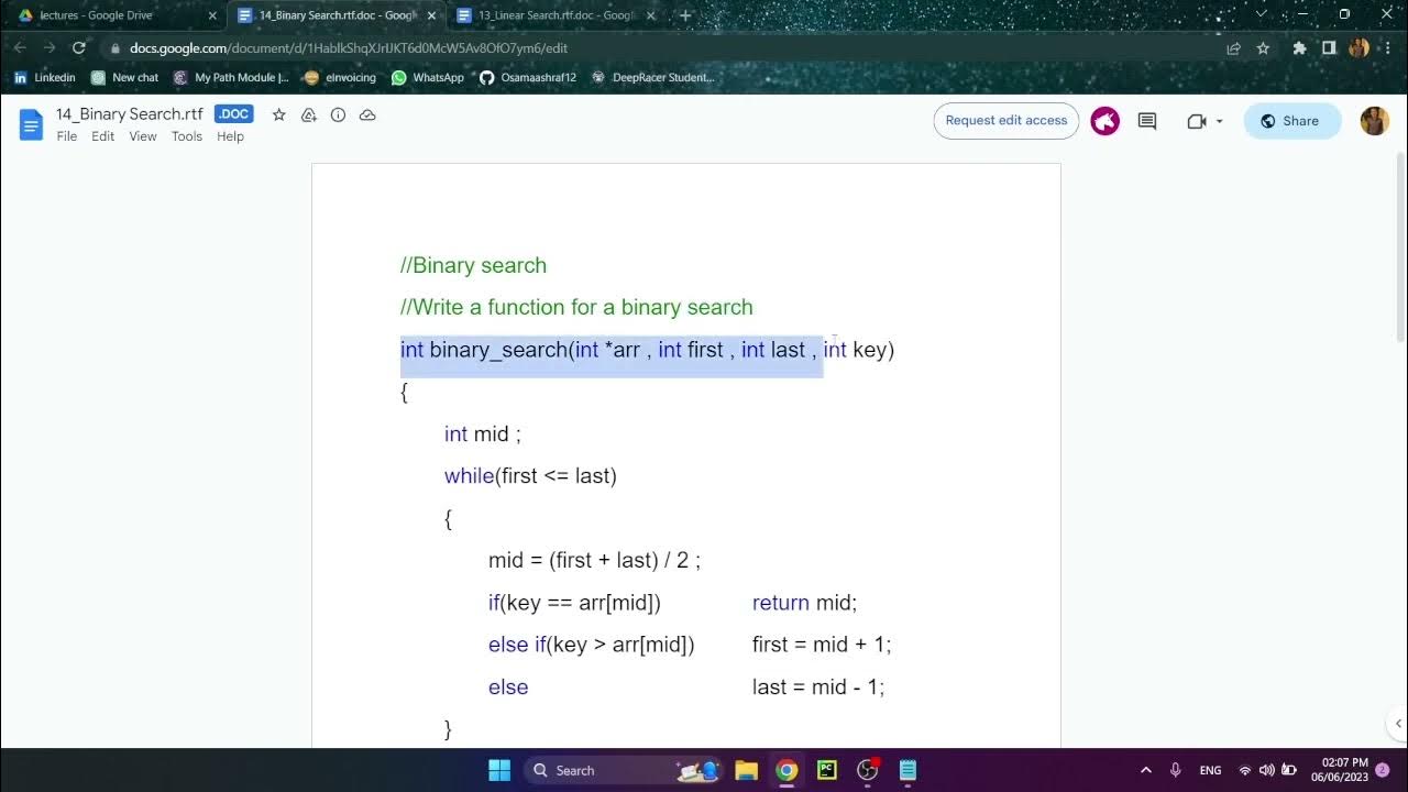 Search algorithms Linear, Binary - YouTube