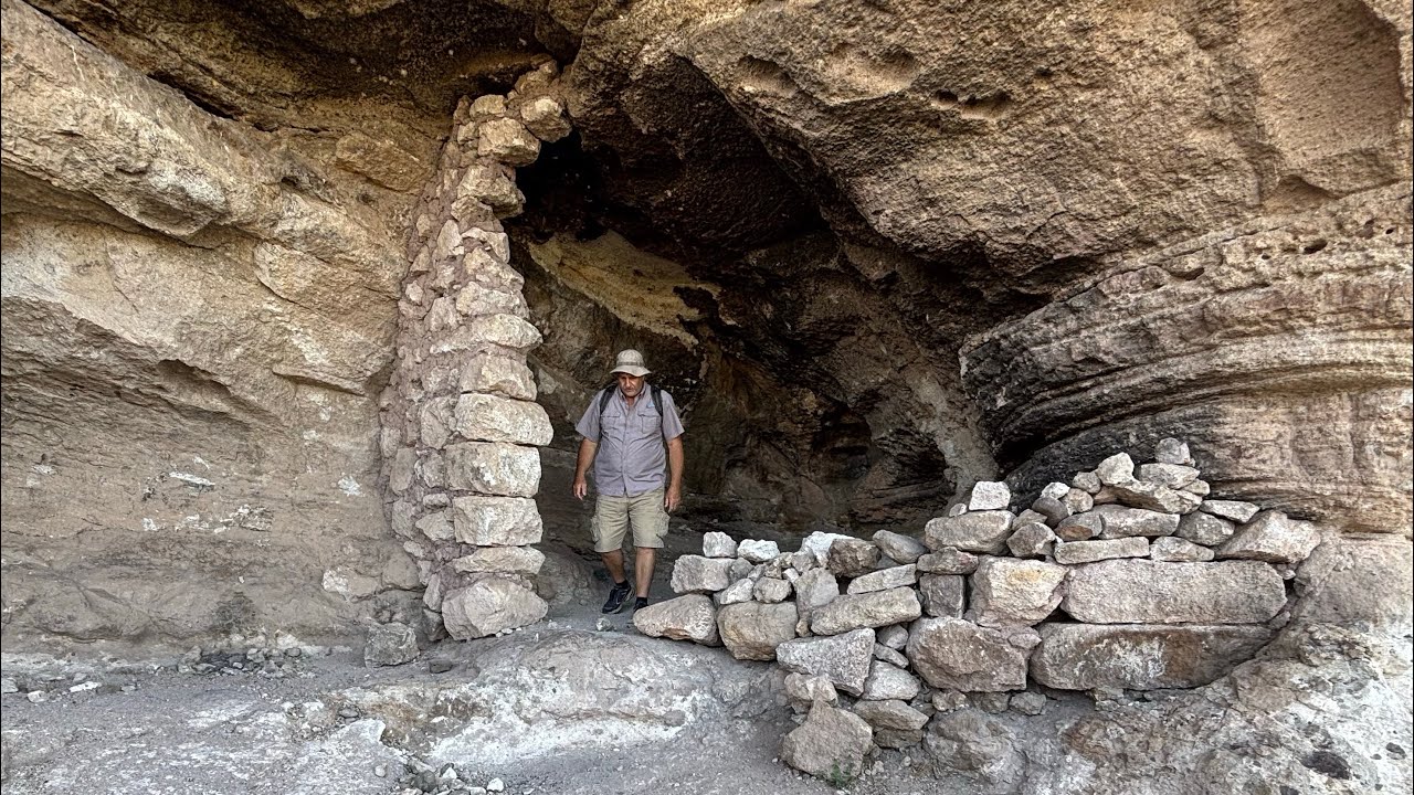 Historic wagon wheel tracks and ancient cave dwellings - YouTube