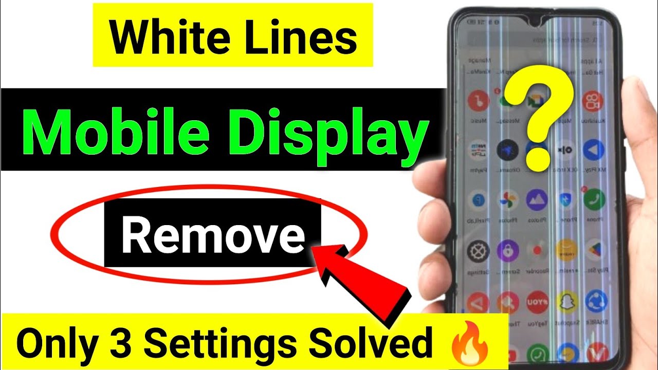 🤑phone ki screen par white line kaise hataye/white lines on mobile ...