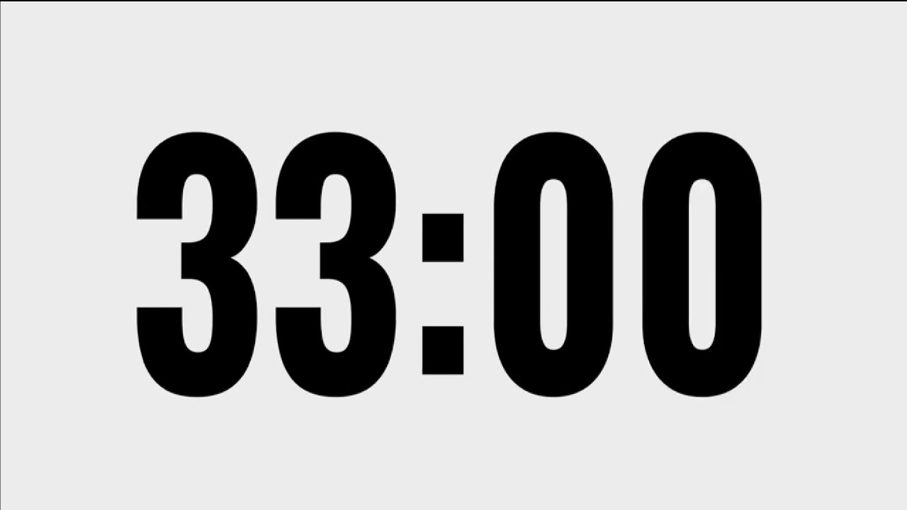 33 Minutes Timer Clock with Countdown Alarm Danger Sound ⏰🔔 - YouTube