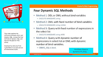 Dynamic SQL and Dynamic PL/SQL - YouTube
