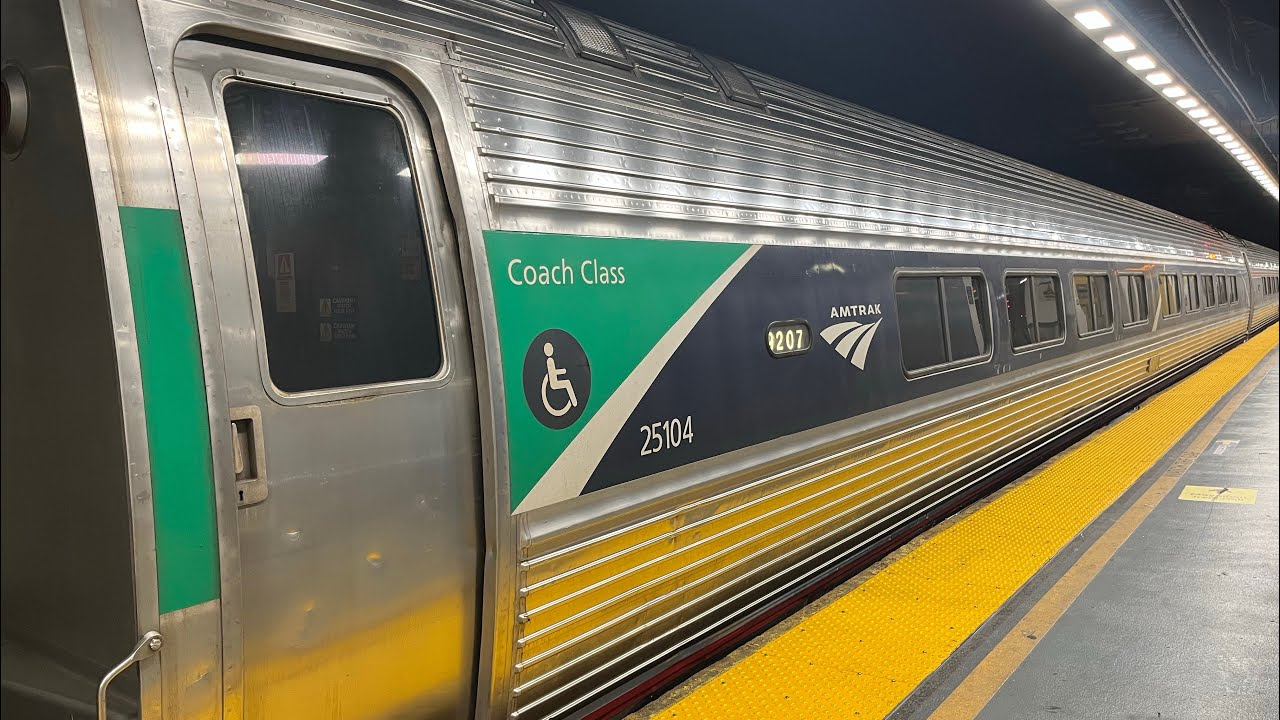 Amtrak Crescent Train to New Orleans departs Penn Station - YouTube