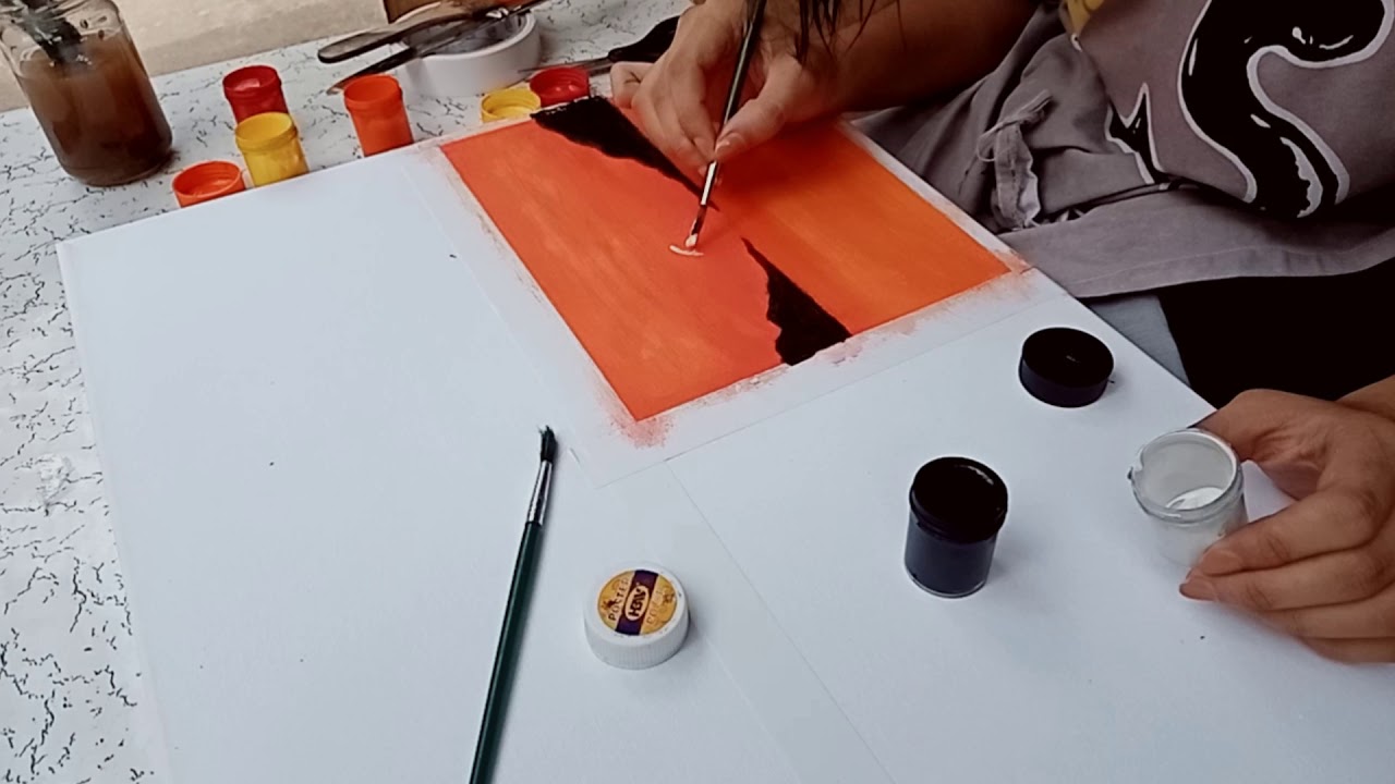 Sunset Painting| its Pia V. - YouTube