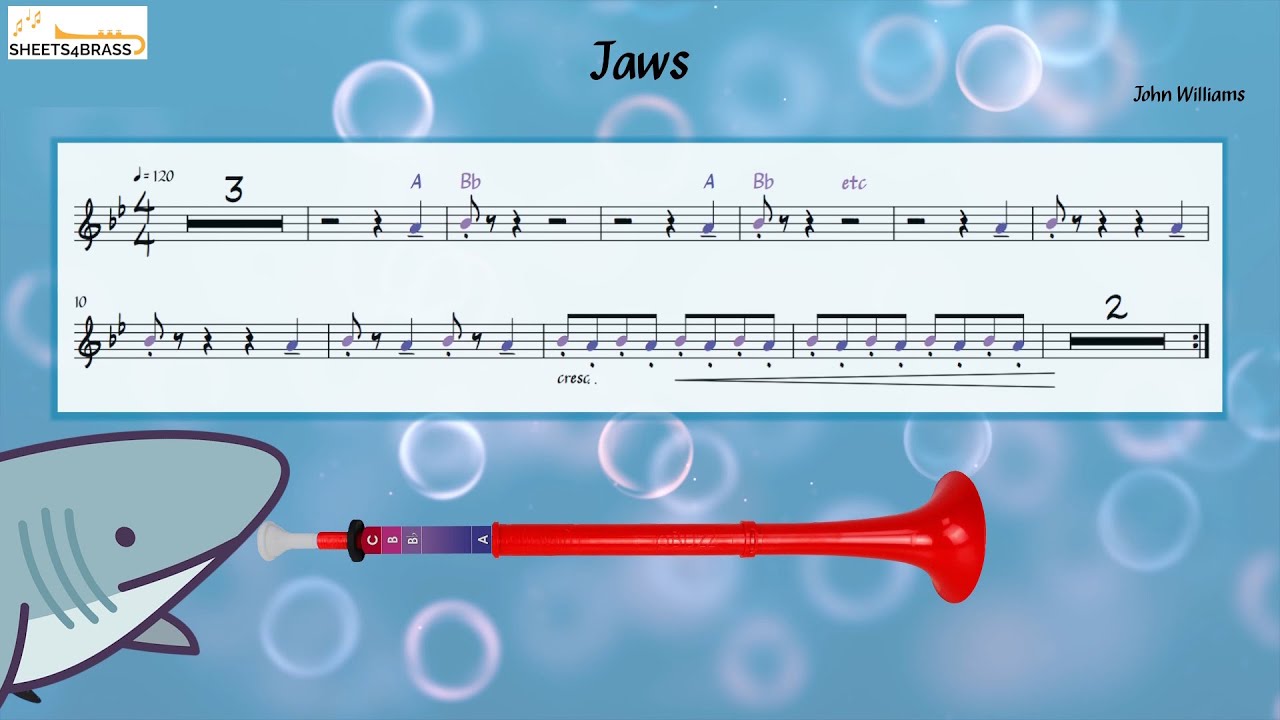 Jaws Theme - pBuzz Solo with Sheet Music and Play Along - YouTube