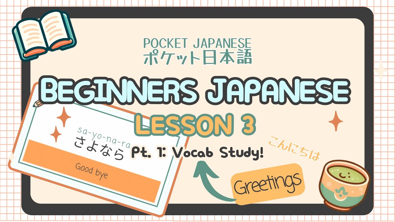 BEGINNERS JAPANESE LESSON 3 Pt.1: Vocab study (Greetings). - YouTube