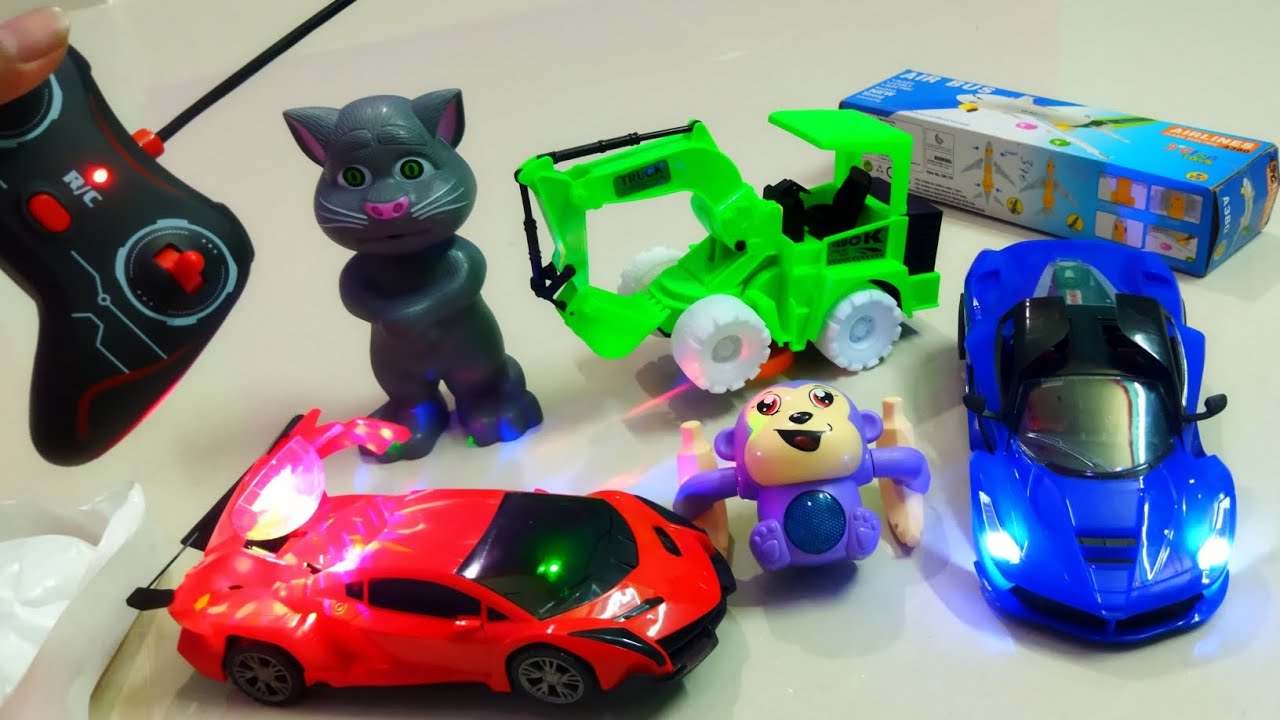 Fun Toy Adventure! 🚗🐒 JCB Remote Control Car & Dancing Monkey Toy 🤩 ...