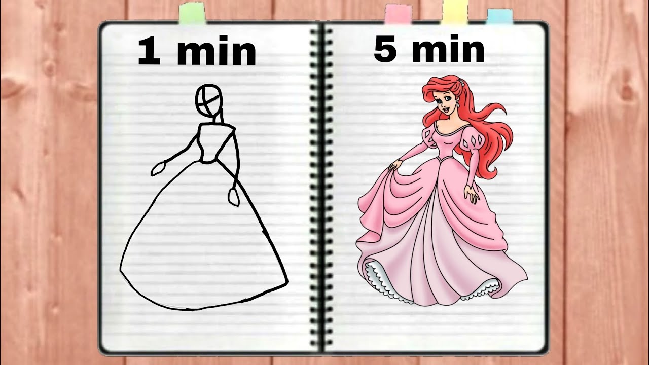 how to draw princess ariel / disney princess ariel / draw step by step ...