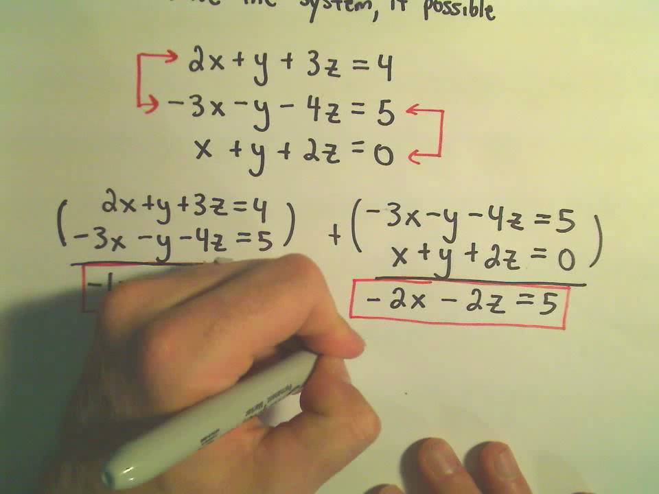 Systems of Linear Equations - Inconsistent Systems Using Elimination by ...