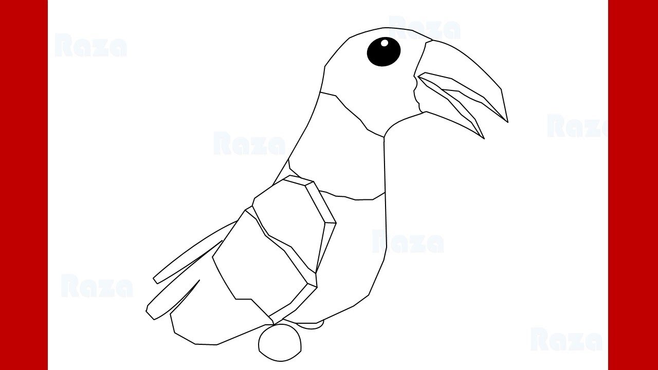 How To Draw A Crow From Roblox Adopt Me - Step By Step Drawing - YouTube