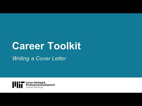 MIT CAPD's Career Toolkit: Writing a cover letter - YouTube