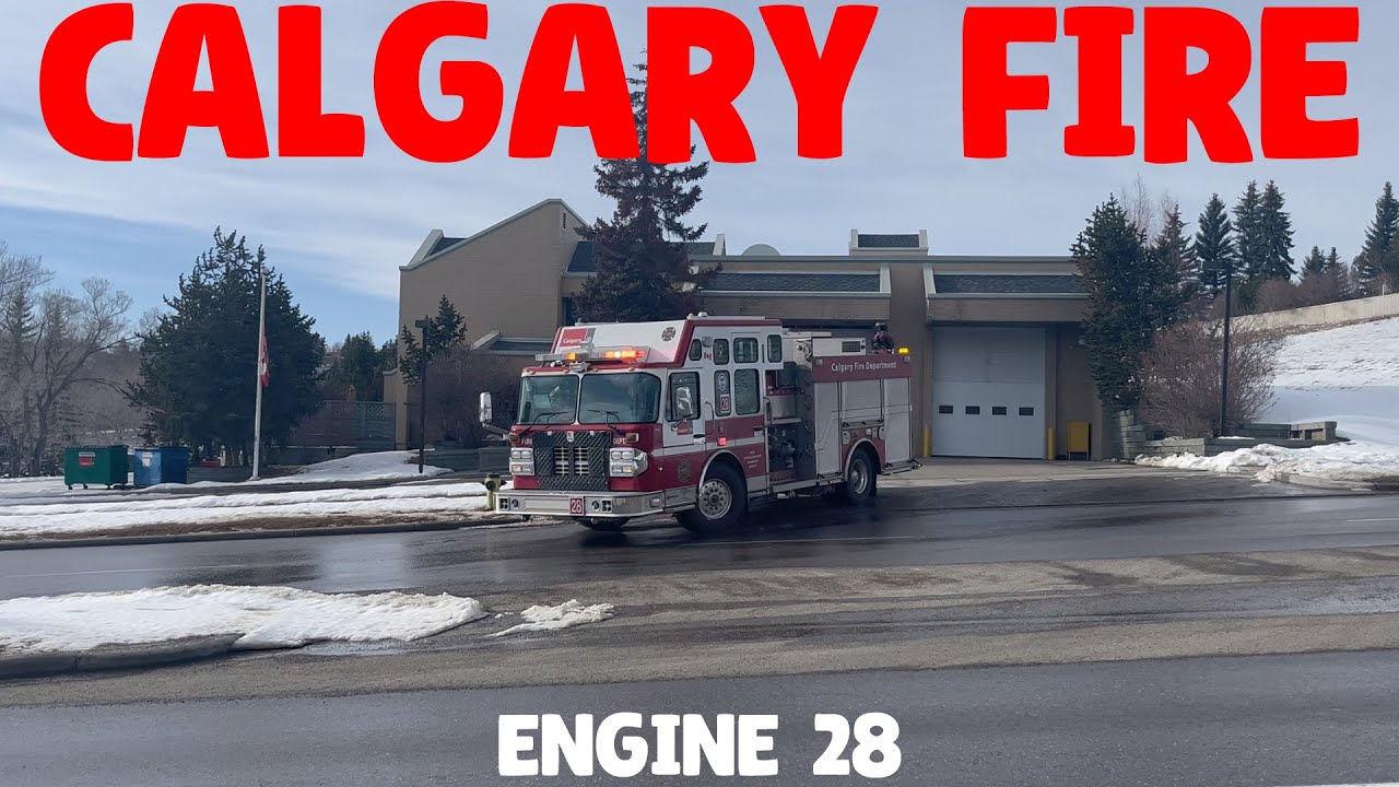 Calgary Fire Engine 28 Responding WARM! To a Gas Ordor - YouTube