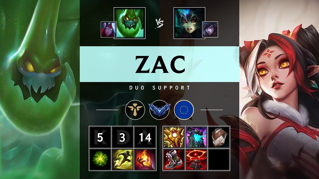 Zac Support vs Nami - EUW Diamond Patch 25.13 - YouTube